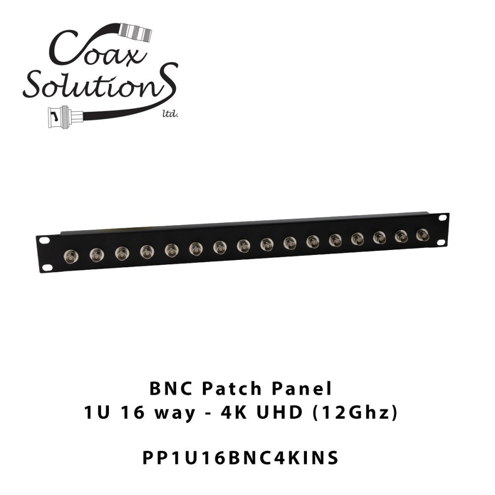 BNC Patch Panel-1U 16 port- 4K UHD BNC